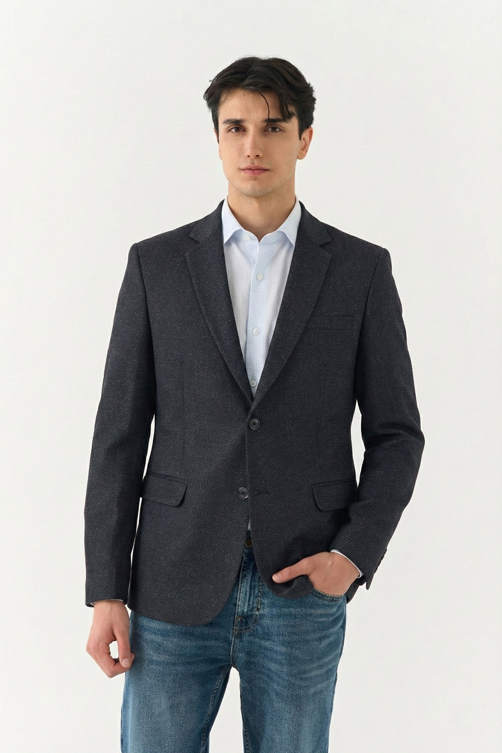 Black Textured Formal Coat – Monark Clothing