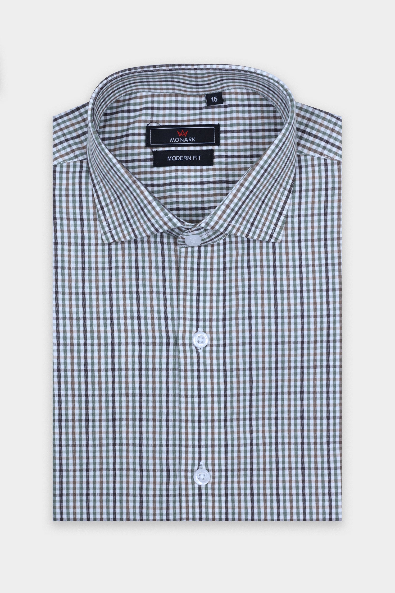 GREY CHECKERED FORMAL SHIRT – Monark Clothing