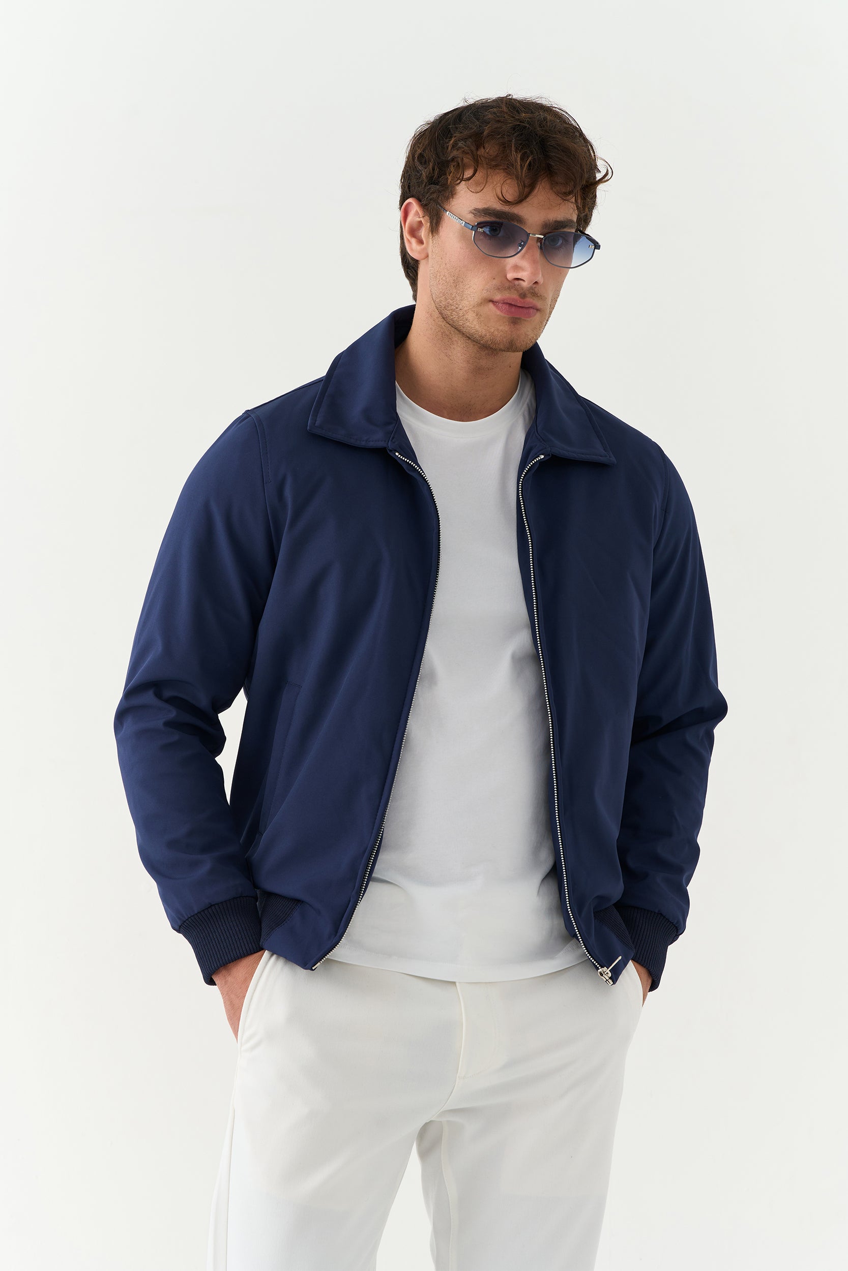 Navy Blue Bomber Jacket – Monark Clothing
