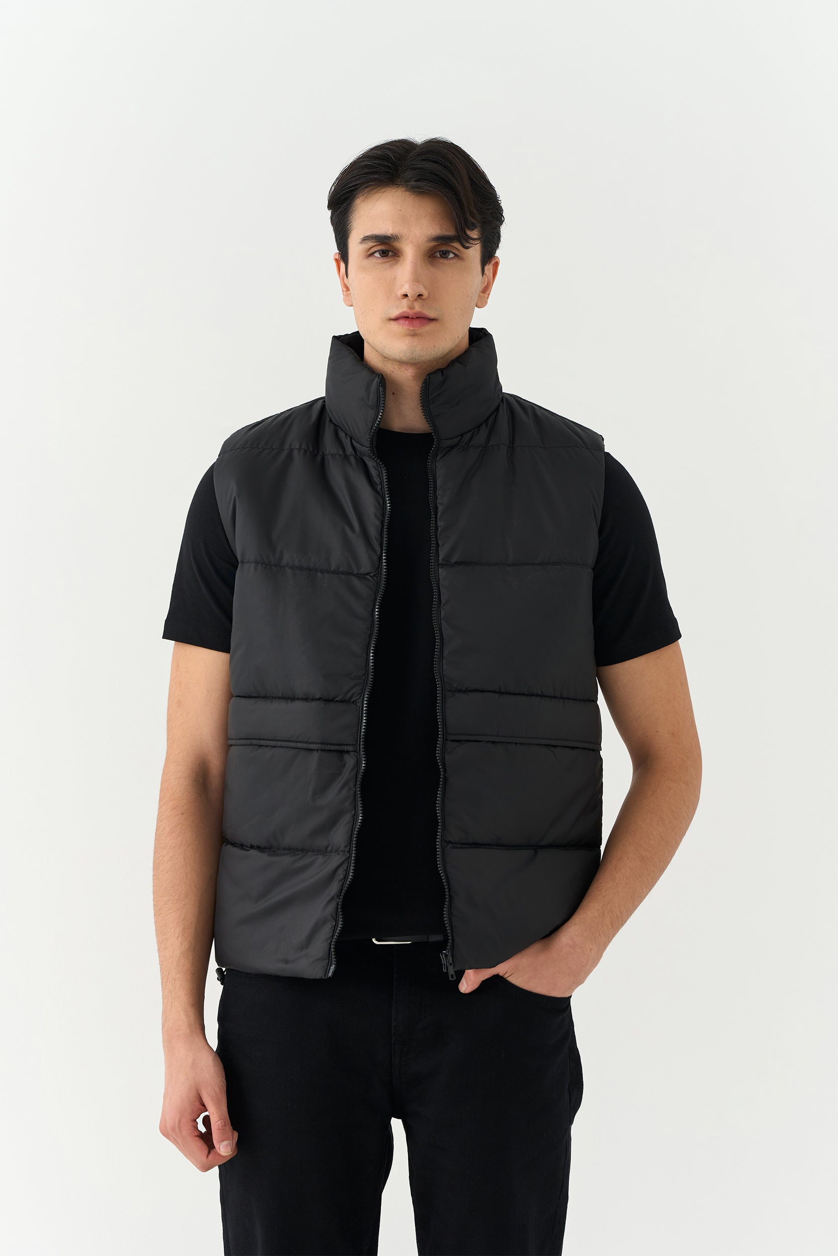 Black Quilted Sleeveless jacket – Monark Clothing